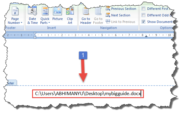 [How to insert a file path and file name into Word 2007] वर्ड 2007 में ...