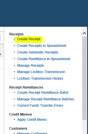 Oracle Application's Blog: How to create on account Receipt in Oracle ...