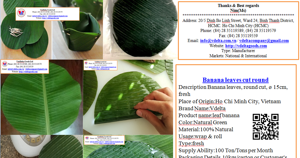Banana leaves supplier