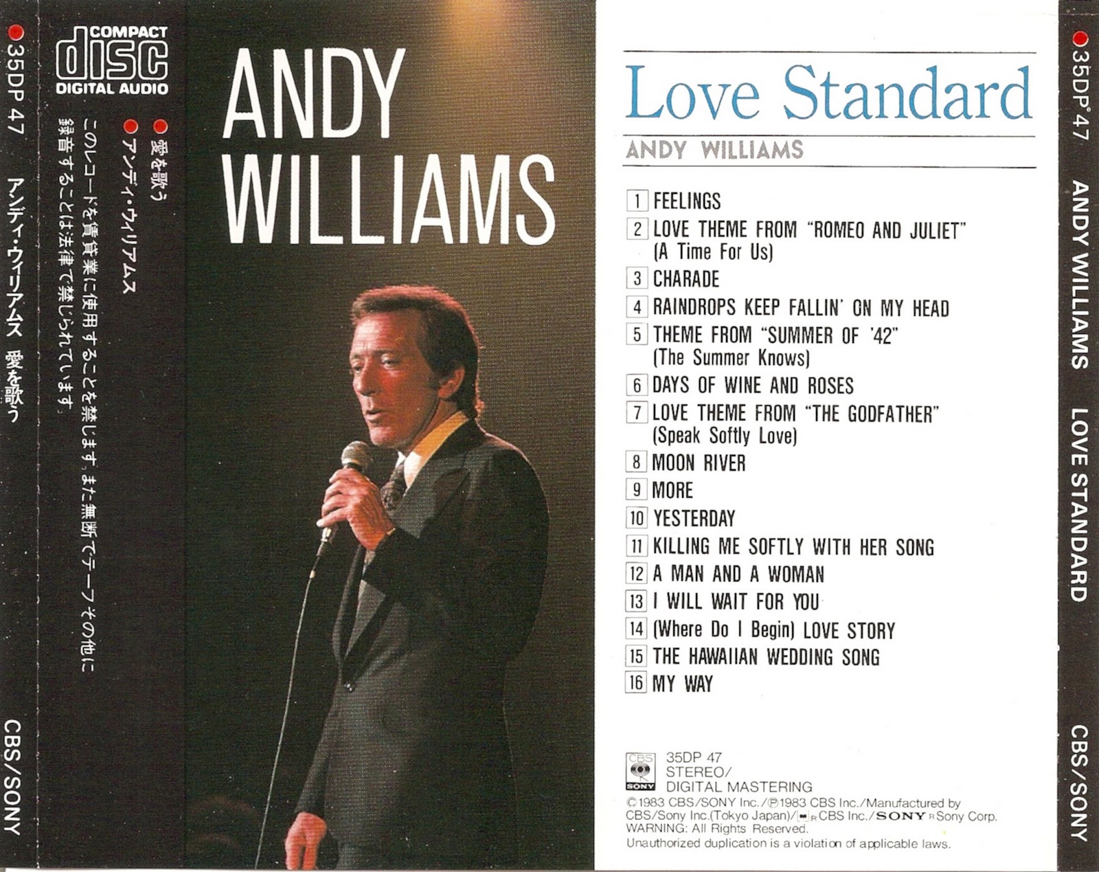 The First Pressing CD Collection: Andy Williams - Love Standard
