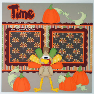 BLJ Graves Studio: Turkey Time Thanksgiving Scrapbook Pages