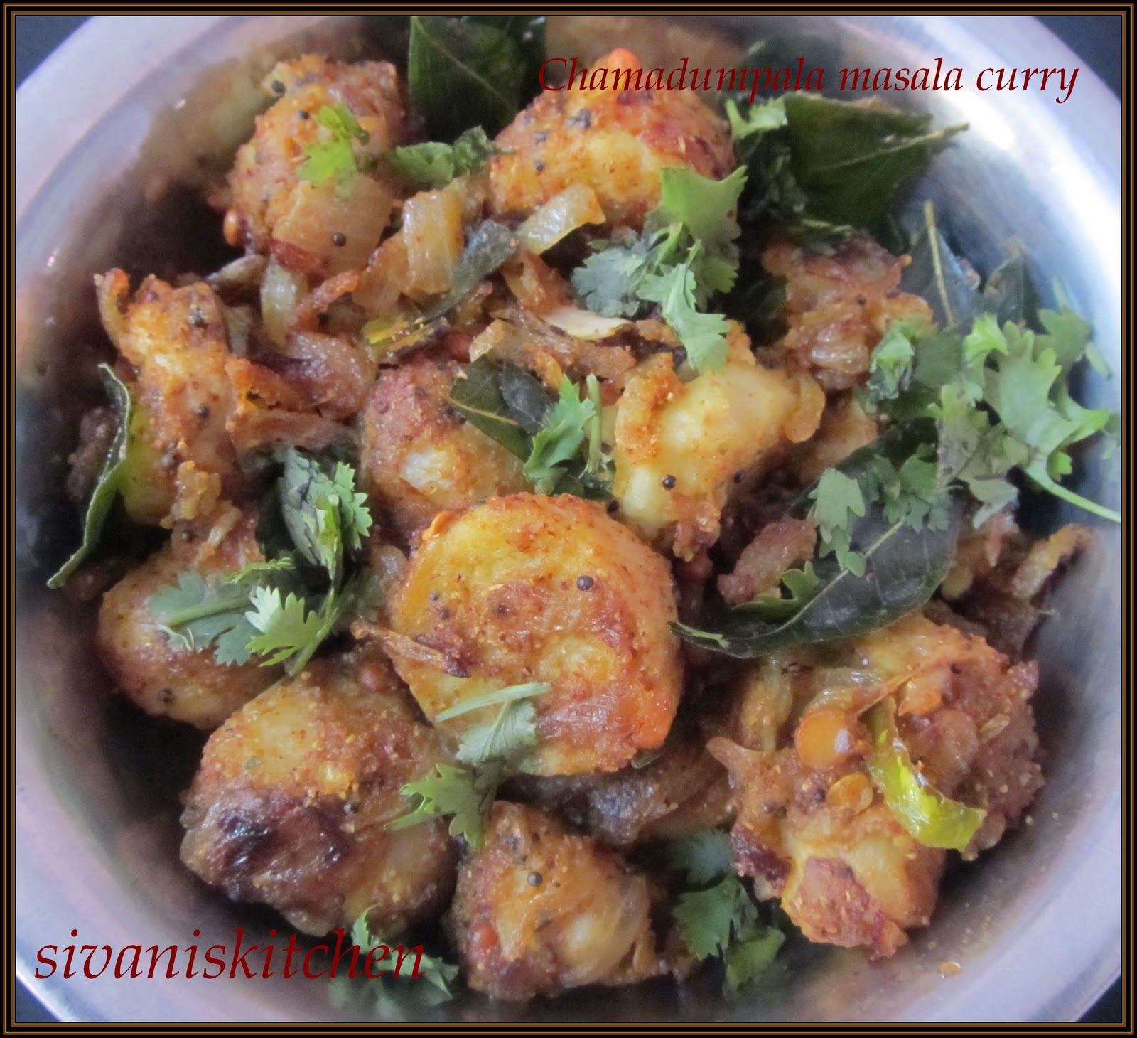 Sivani's Kitchen: Chamadumpala Curry with Coriander powder