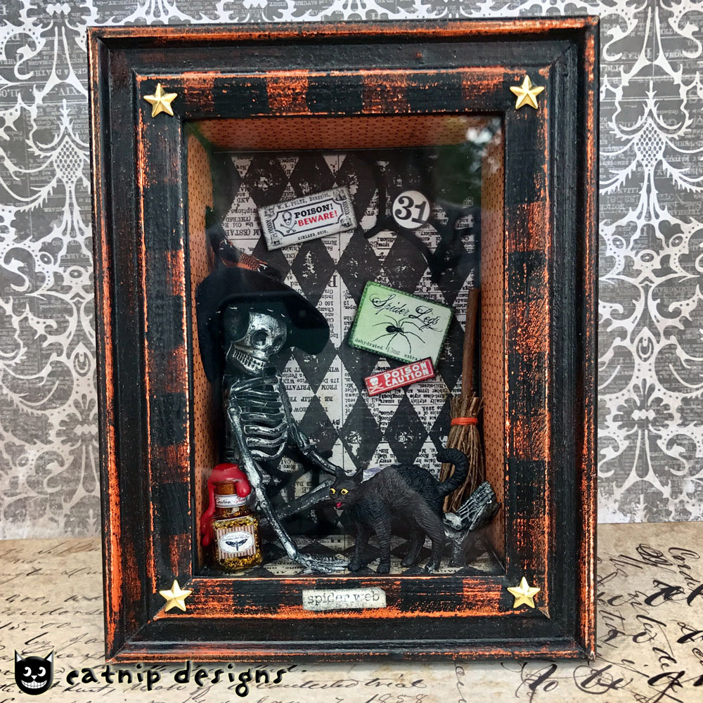 artistic catnip: spiderweb, a Halloween shadowbox...