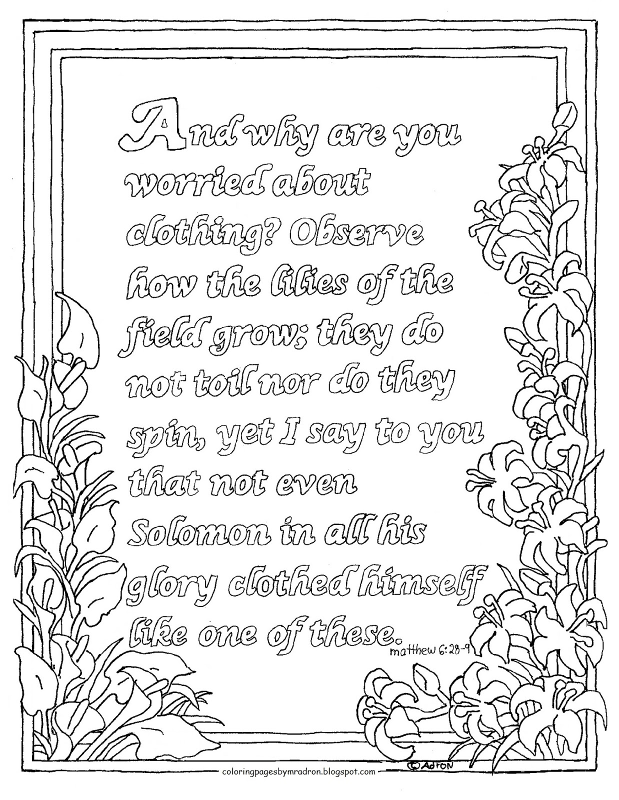 Coloring Pages for Kids by Mr. Adron: Printable Coloring Page Matthew 6 ...
