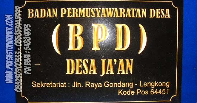 Papan Nama Kantor Kepala desa dan Instansi Badan Permusyawaratan Desa ...