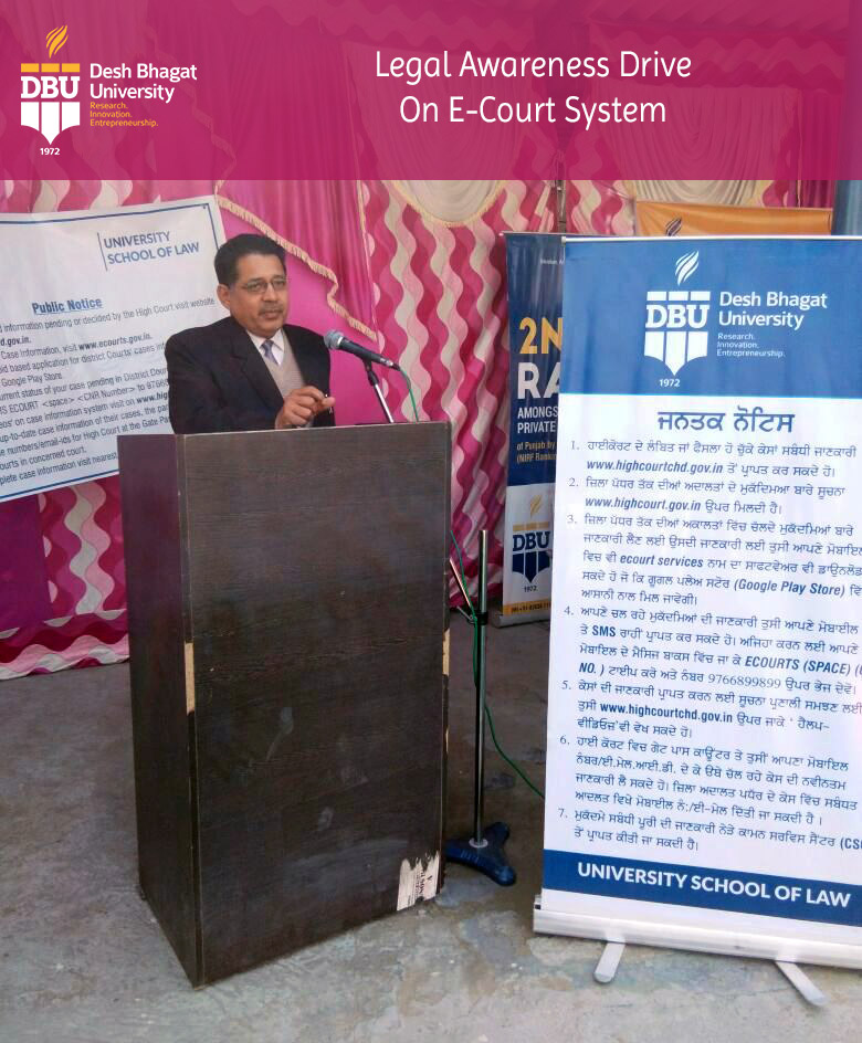 Legal Awareness Drive on E-Court System By Desh Bhagat University ...