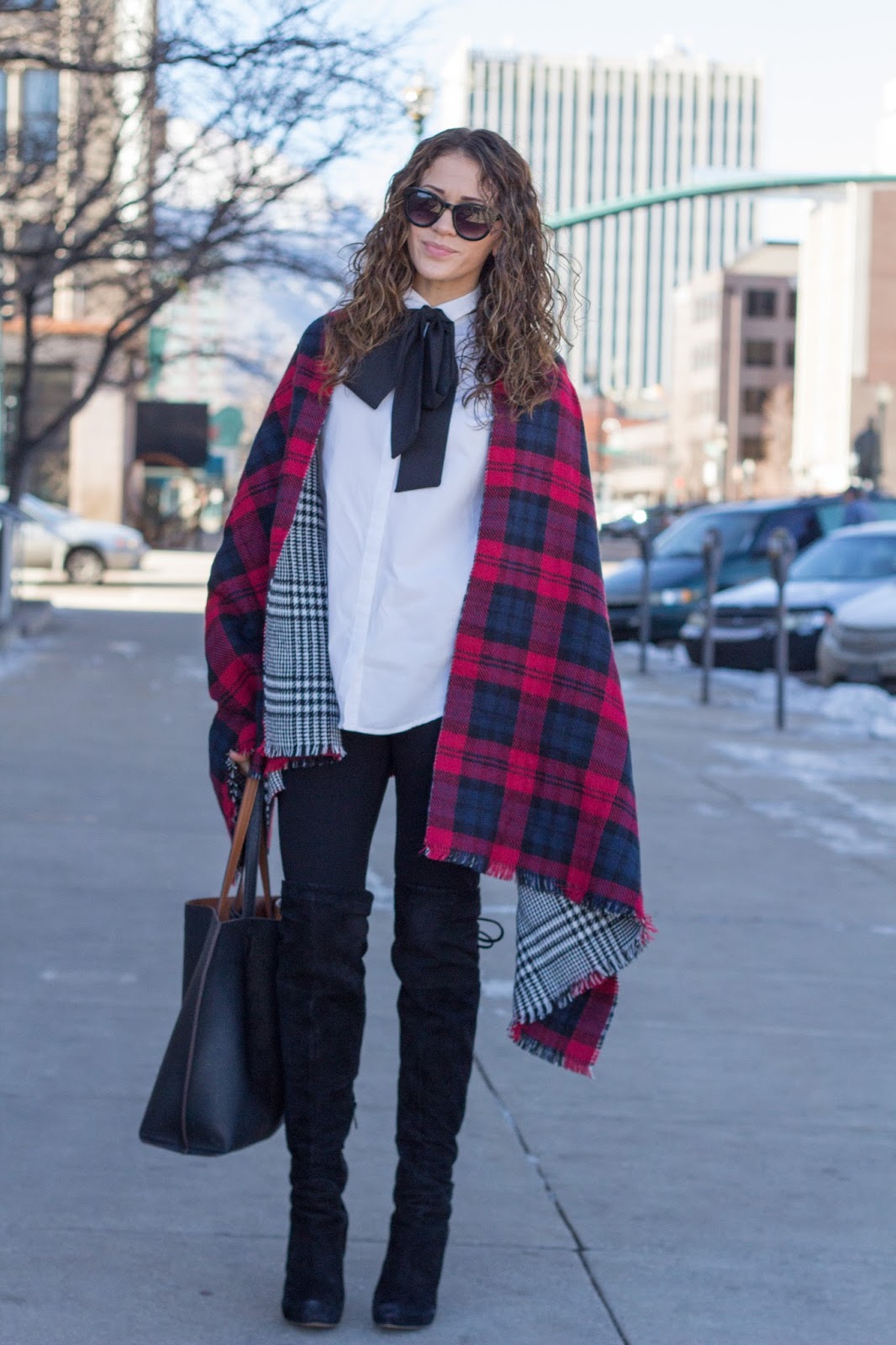 Mixed Plaid Cape - Leah Behr