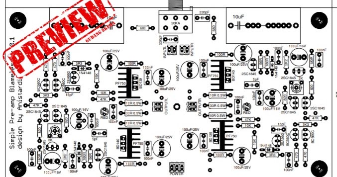 Layout Pre amp simpel by anistardi - Gudang skema