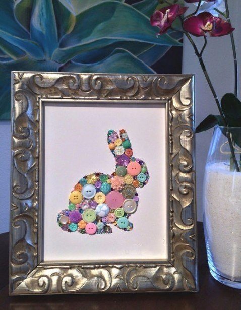 Aprende cómo hacer cuadros decorativos con botones de colores ...