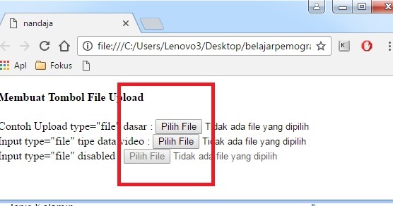 Cara Membuat tombol File Upload pada Website - Petunjuk Onlene