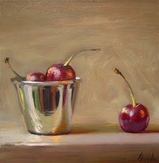 Noah Verrier MFA - Artist: "Cherries and Silver" 6x6