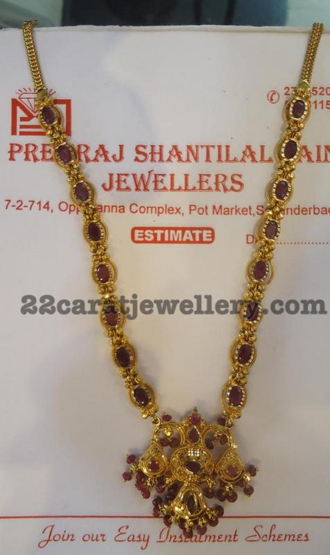 Simple 30gms Rubies Set - Jewellery Designs