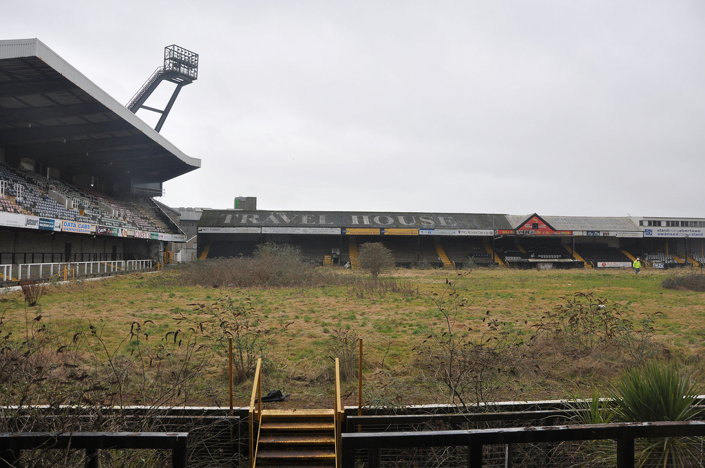 The Rainham End.: Vetch Field - Swansea City