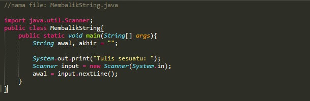 Program Java #4 – Membalik Inputan String