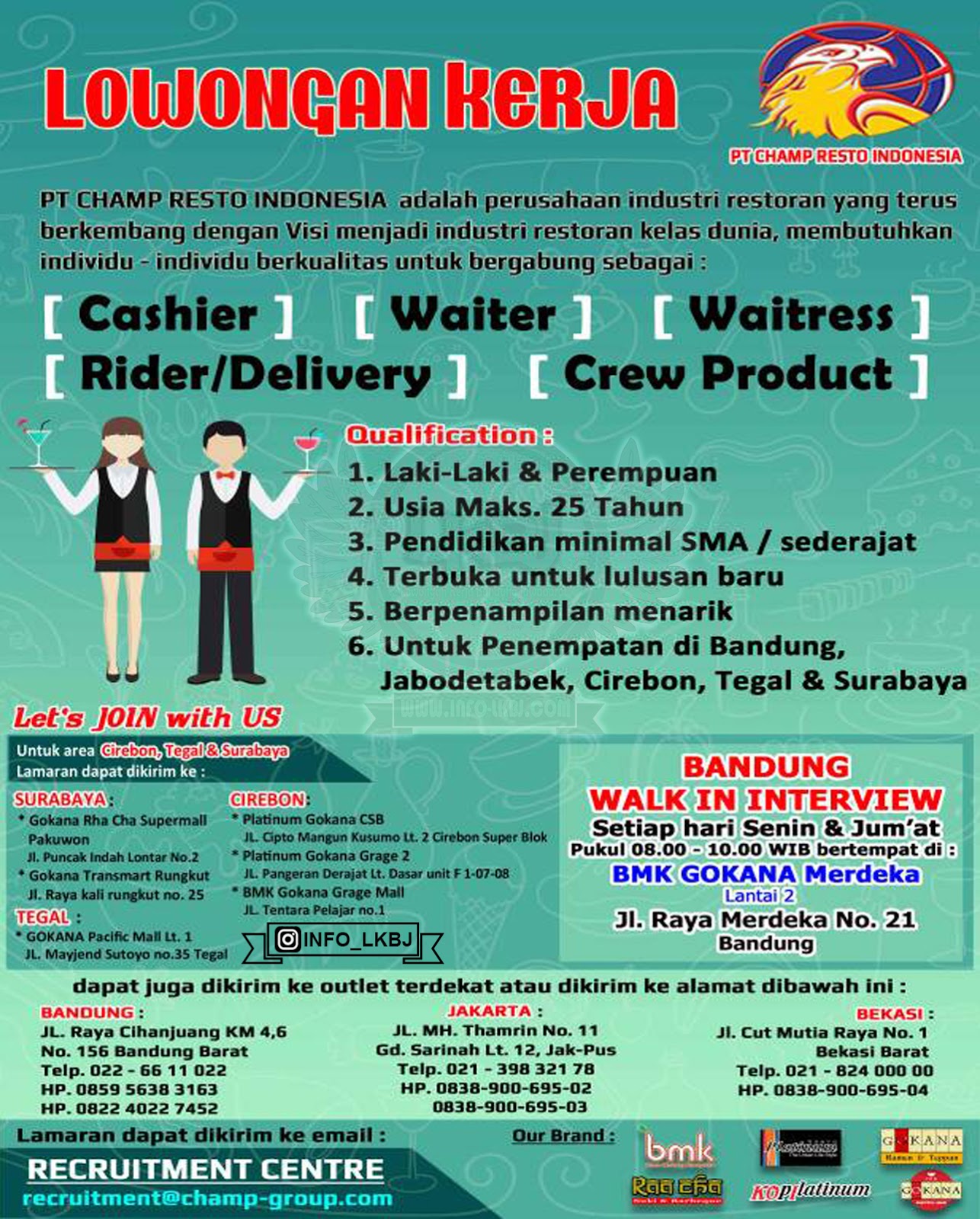 PT Champ Resto Indonesia Loker Lowongan Kerja Bandung Jawabarat