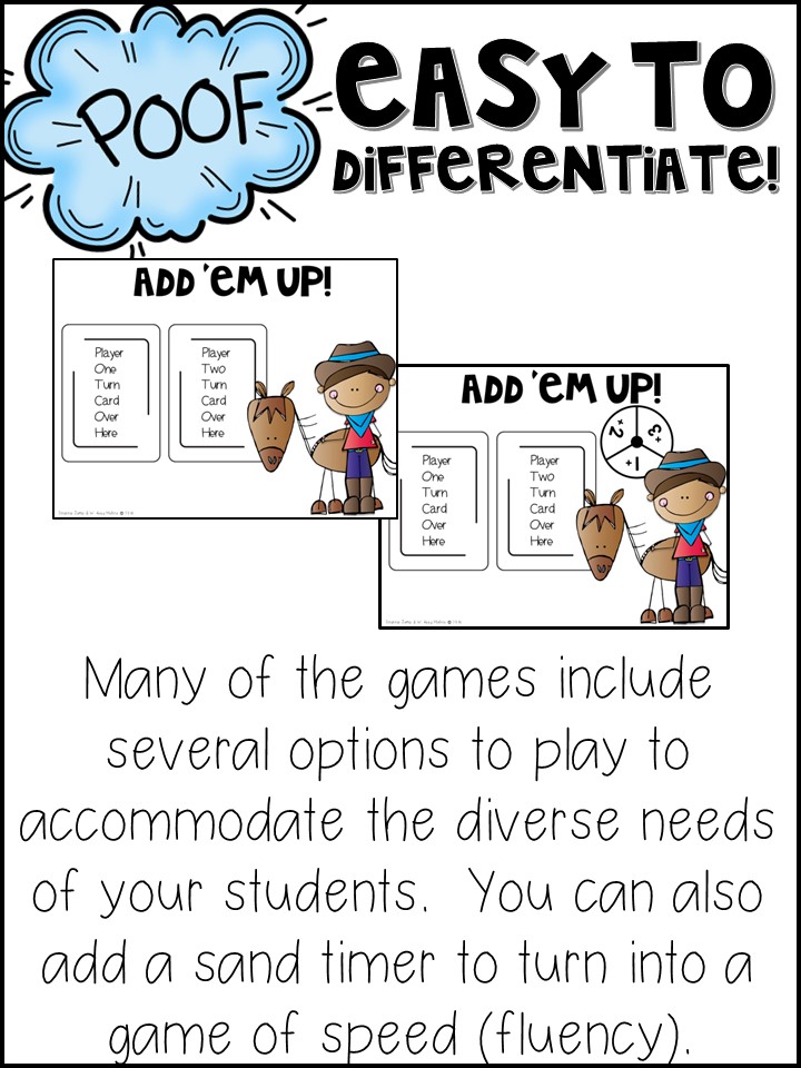 Number sense addition games