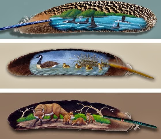 Birding For Pleasure: Bird Feather Paintings