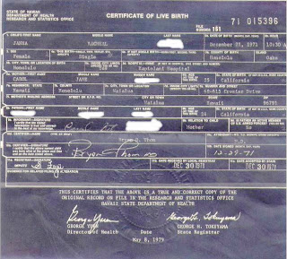Real Birth Certificates: My Real Birth Certificate Hawaii in the 1960's