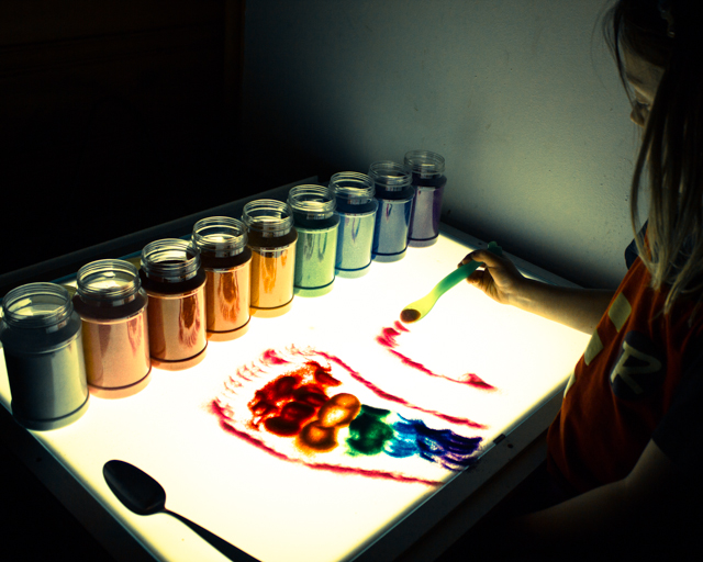 Craft Knife: Colored Sand and a Lightbox
