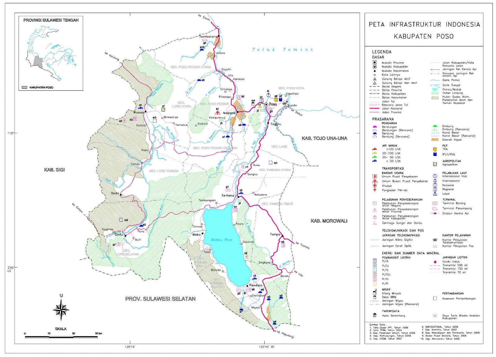 Peta Infrastruktur Kab Poso 2008-2012 - Catatan Kuliah Geografi