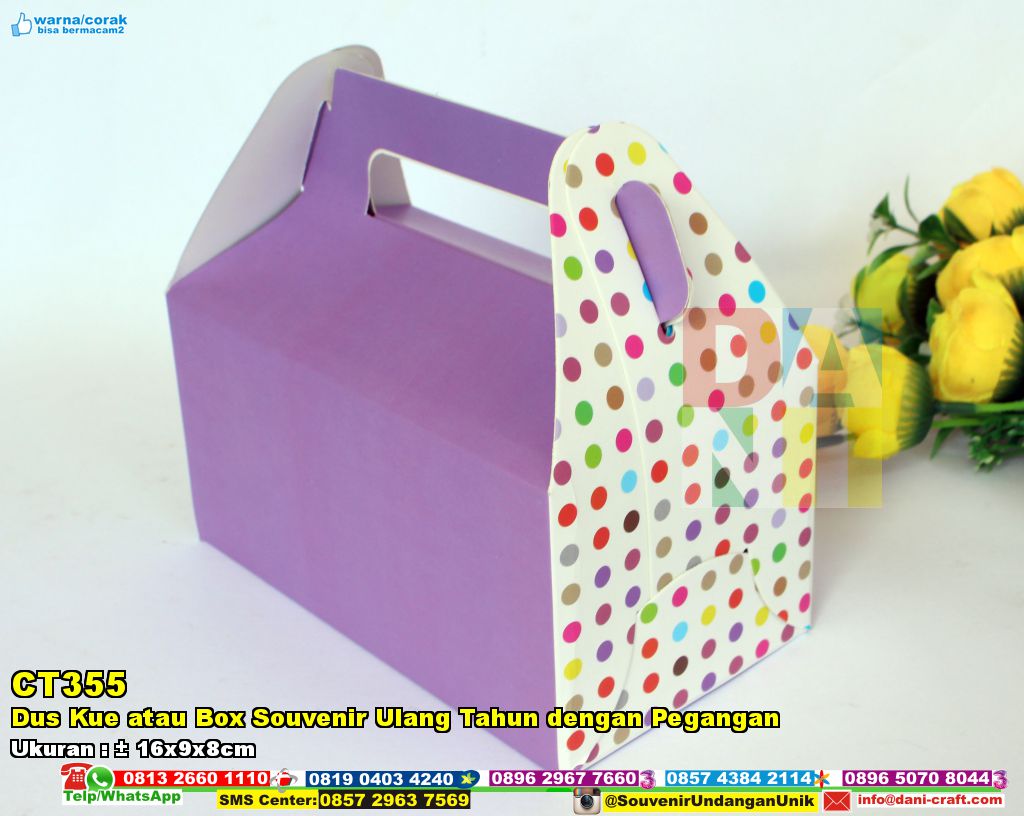 Dus Kue Atau Box Souvenir Ulang Tahun Dengan Pegangan | Souvenir Pernikahan