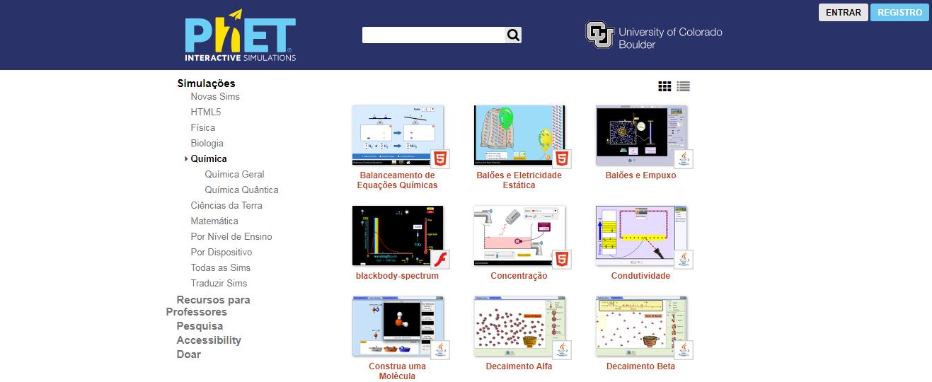 PHET Simulações Interativas