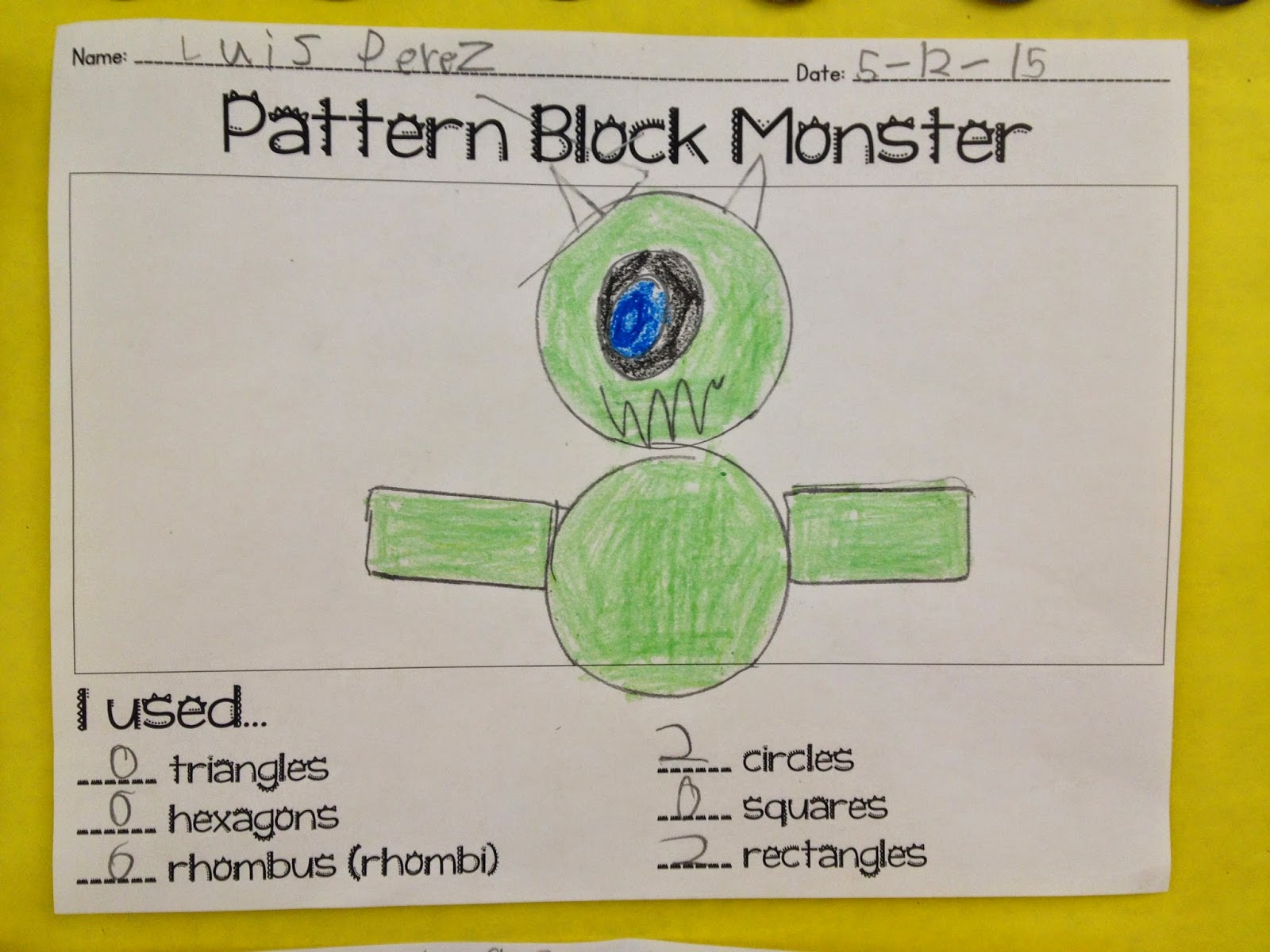 vida bendita: Pattern Block Monster
