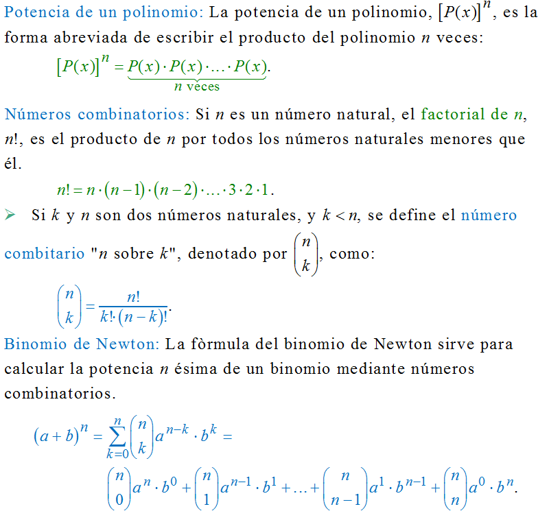 Cálculo21: Binomio de Newton.