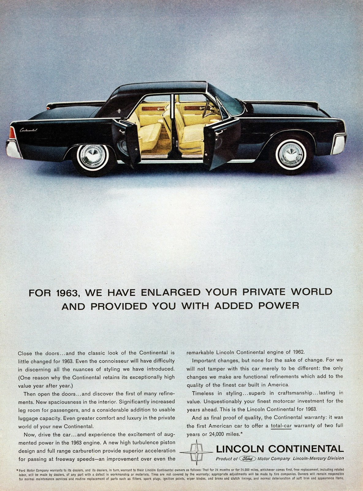 1963 Lincoln Continental - Vintage Cars Ads