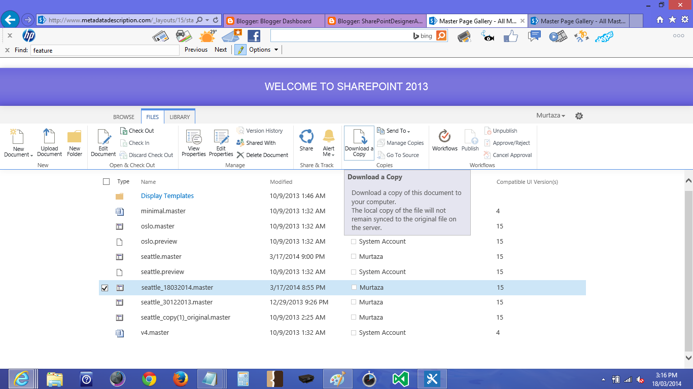 Website and SharePoint Development: SharePoint Foundation - Add Master ...