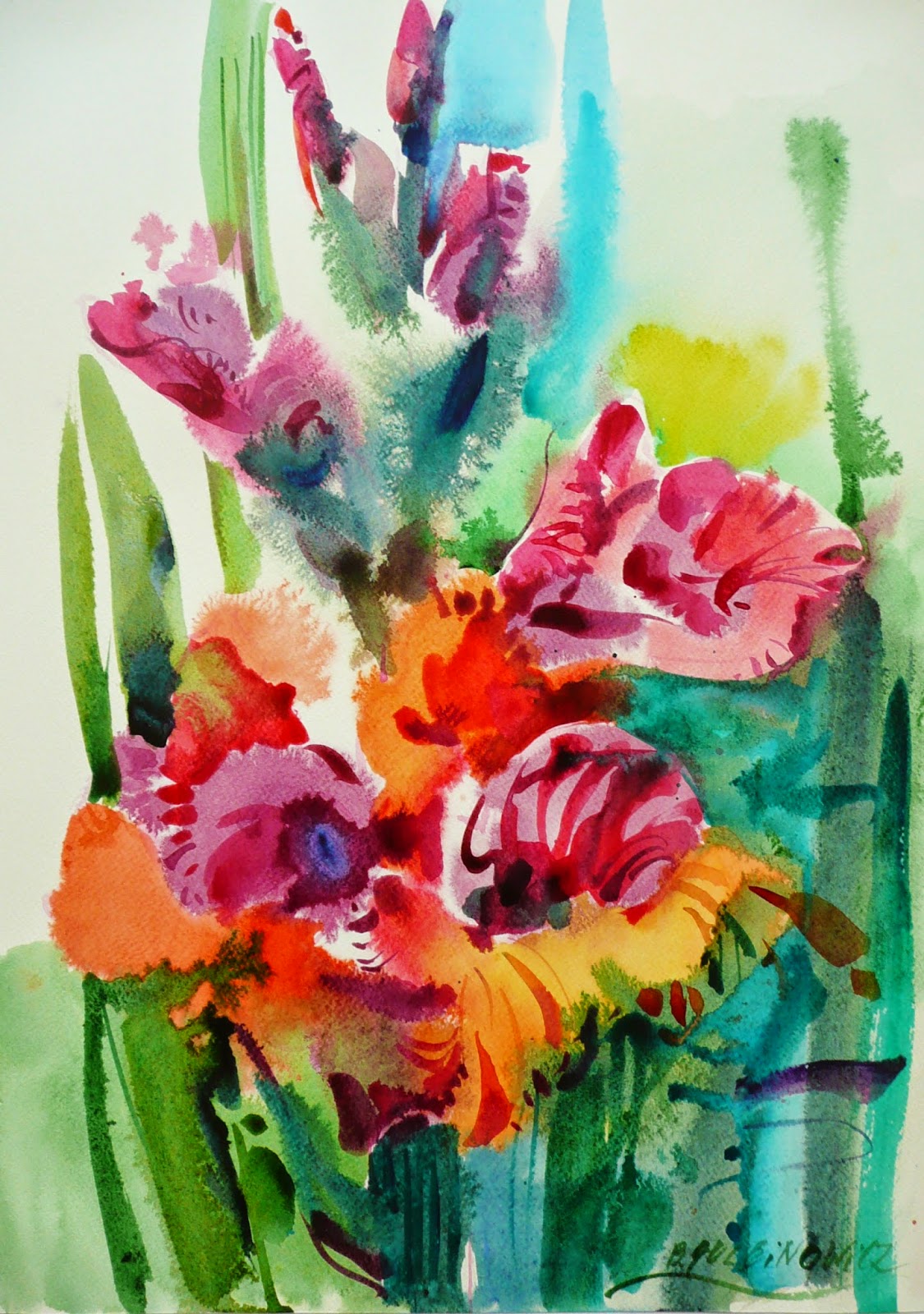 Galeria Szczęśliwych Obrazów: Akwarela, kwiaty