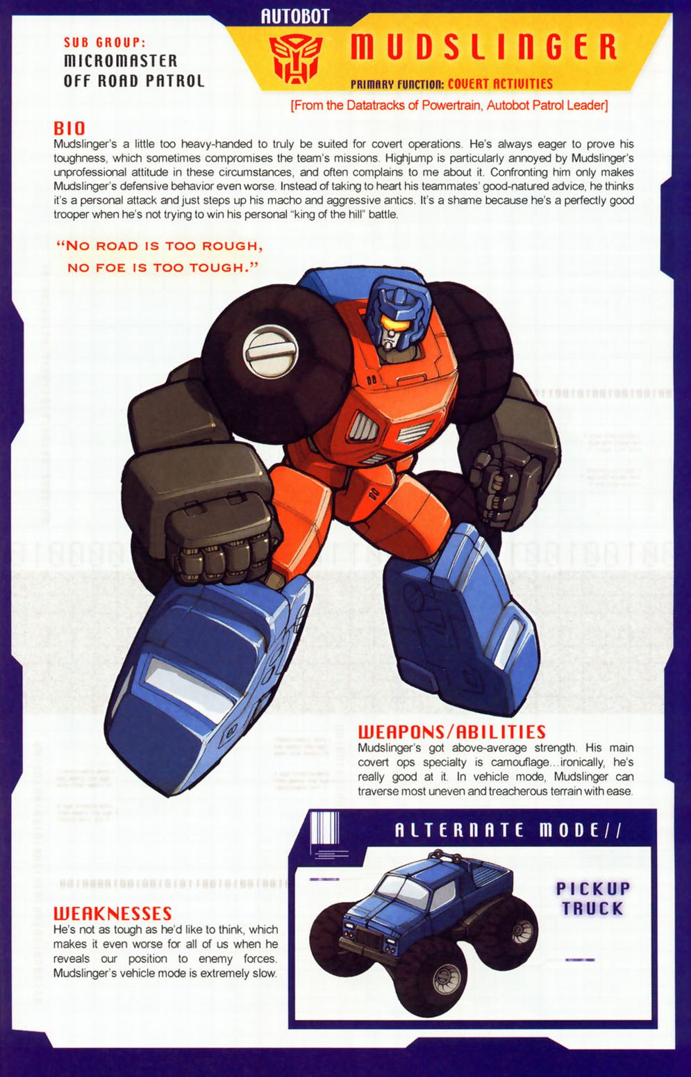 Transformer of the Day: Mudslinger