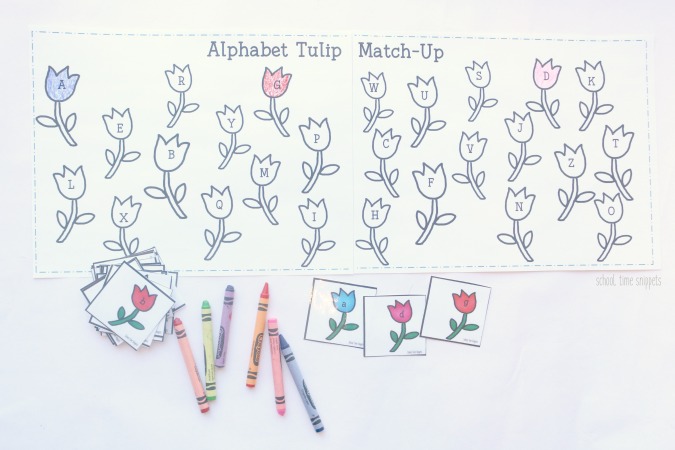 Springtime Alphabet Matching Worksheet | School Time Snippets