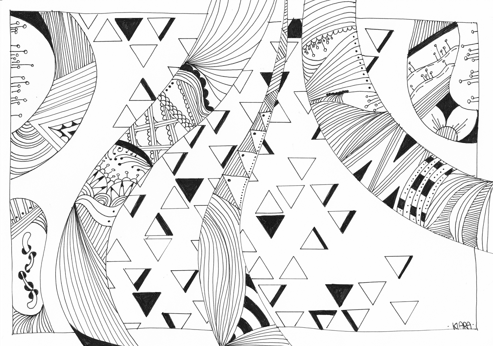 Le Creazioni di Kiara: crazy for DOODLING #31 ... TRIANGLE ...