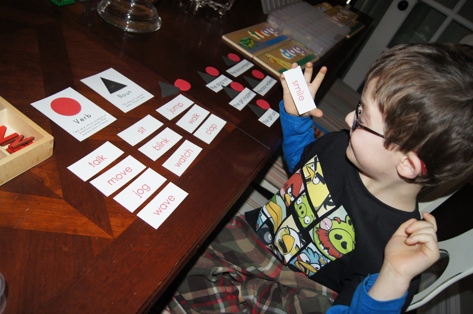 Verb Introduction, Montessori Grammar At Home - "Making Montessori Ours"