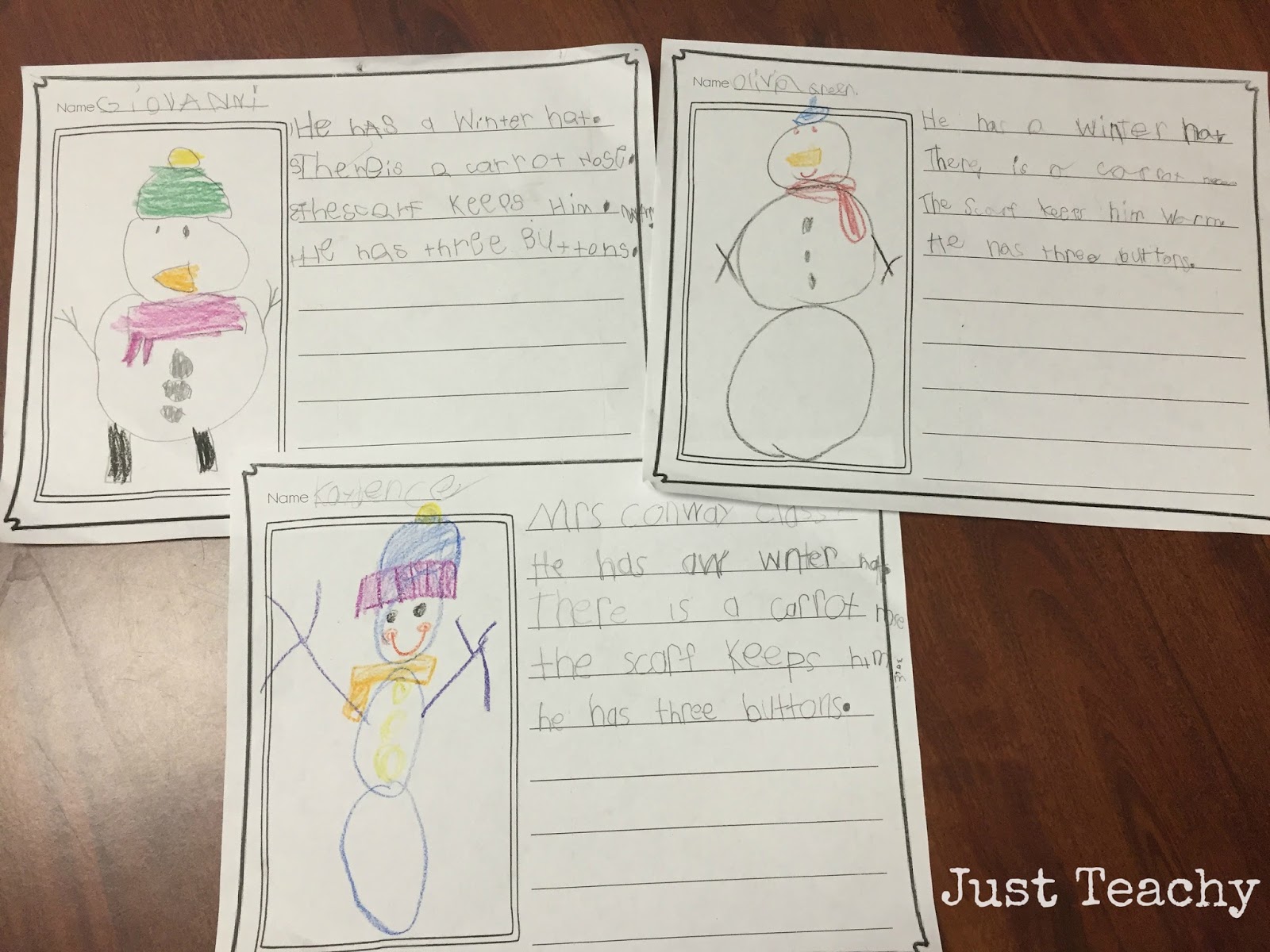 Snowman Interactive Writing | Just Teachy