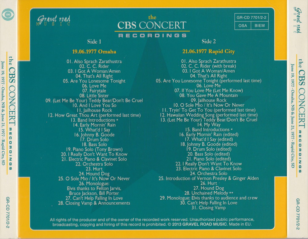 T.U.B.E.: Elvis Presley - The CBS Recordings (SBD/FLAC)