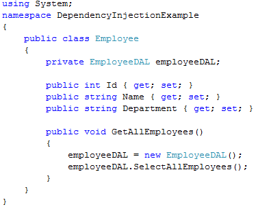 asp.net interview questions: Explain Dependency Injection with an example