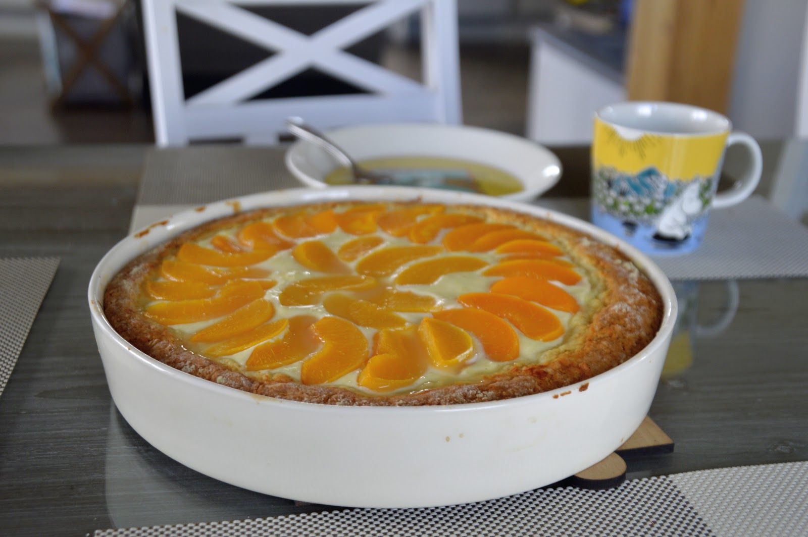 Elämää Koivurannassa: Persikka-rahkapiirakka