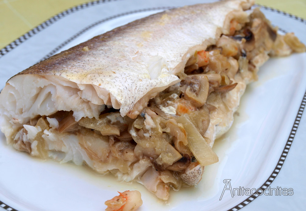 Anita Cocinitas: Merluza rellena de setas y gambas