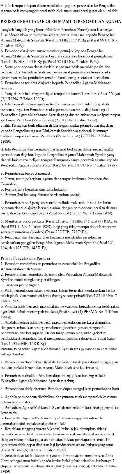 Proses Cerai Talak yang dilakukan Suami