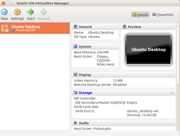 Dendie: VirtualBox : Create Virtual Machine
