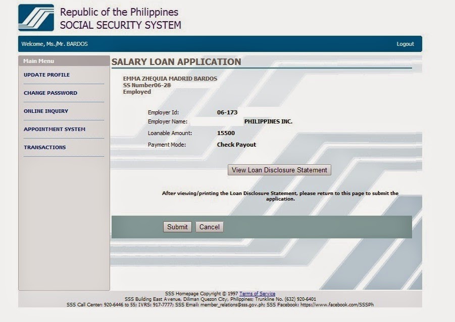 SSS Online Loan Application - Food, Travel and Whatevs