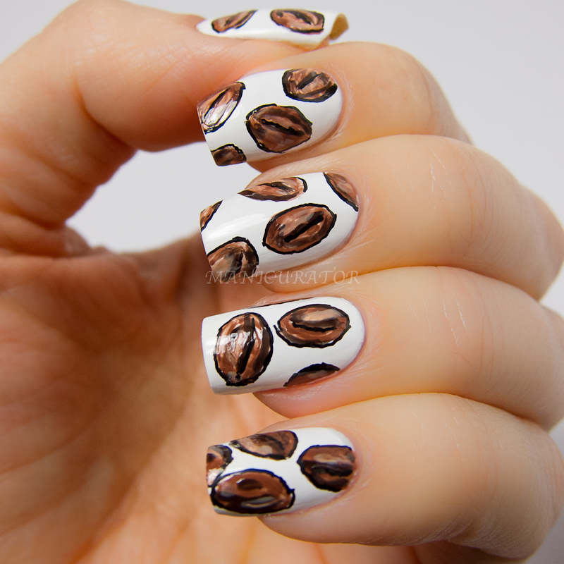 Coffee Bean Nail Art with Zoya - Digit-al Dozen Geek Week