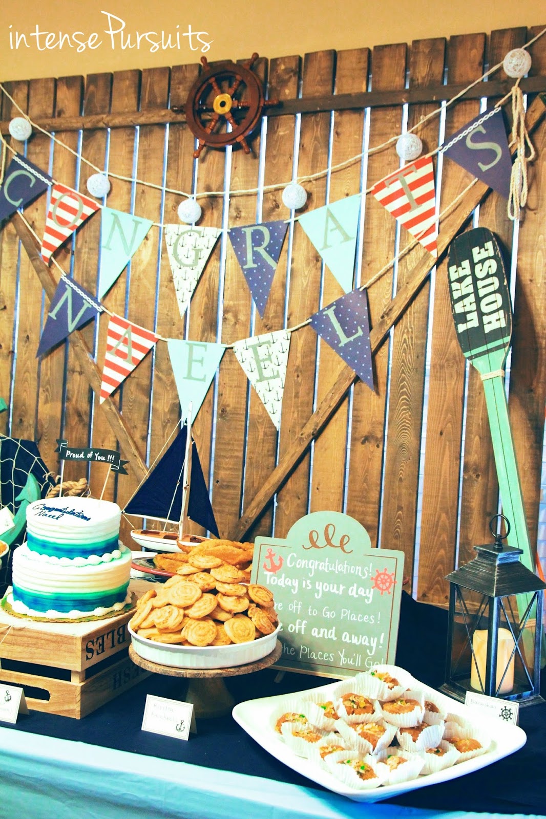 DIY: sailor-navy themed indoor/outdoor graduation party