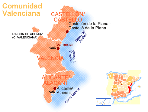 * VALENCIANS PARLANTS *: Mapa comarcal de la Comunitat Valenciana