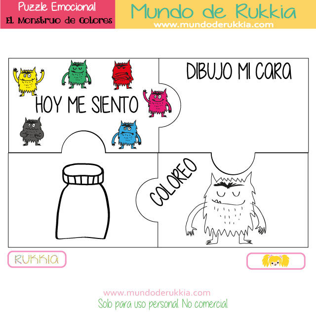 Puzzle Emocional del Monstruo de Colores | Mundo de Rukkia