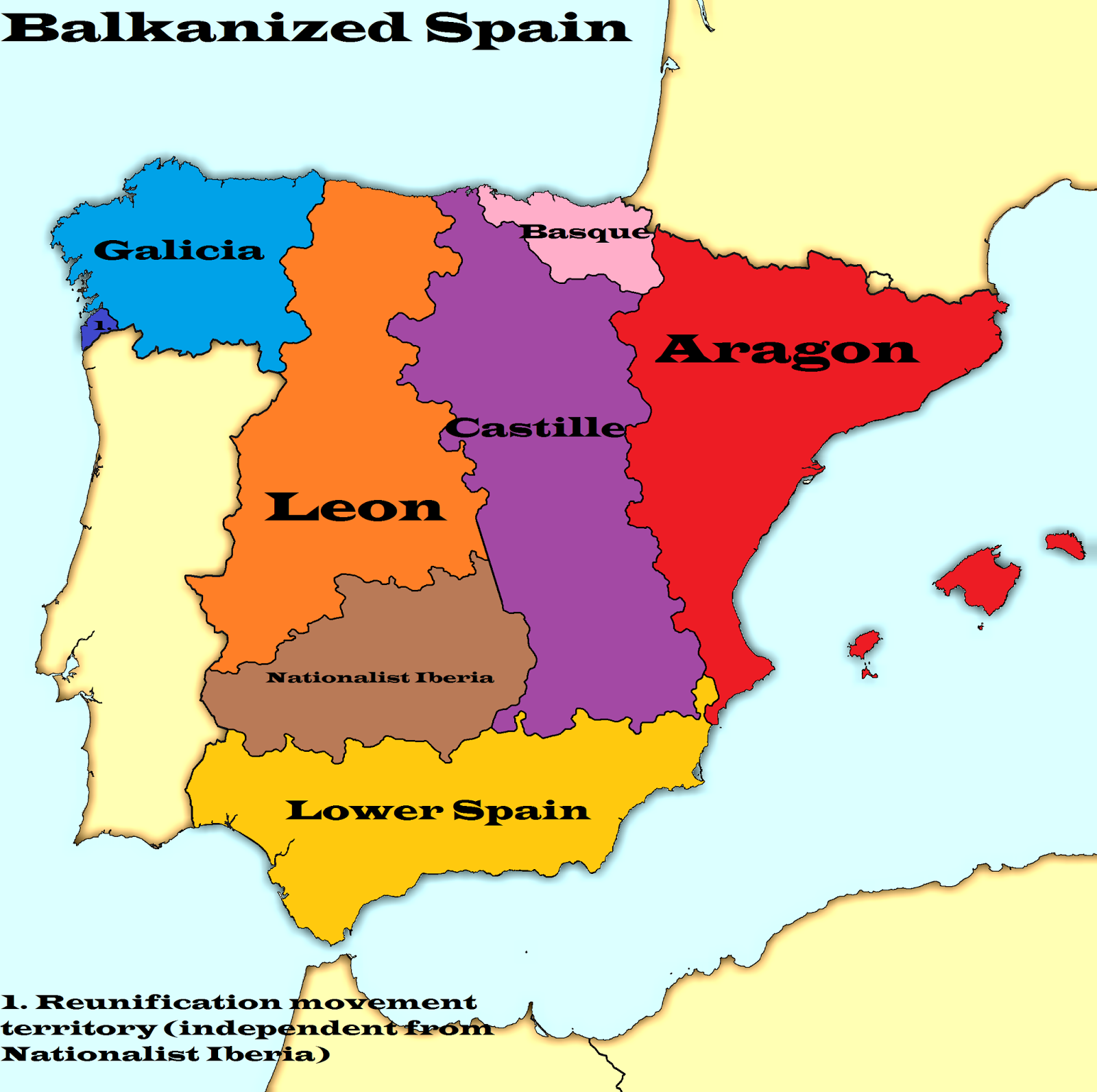 Hypothetical Spain 2016 - Balkanized Iberia : r/imaginarymaps