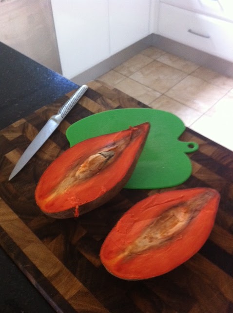 Cuban/Aussie: Mamey milkshake./ Batido de Mamey.