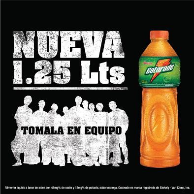 Gatorade lanza nueva botella de 1,25 litros